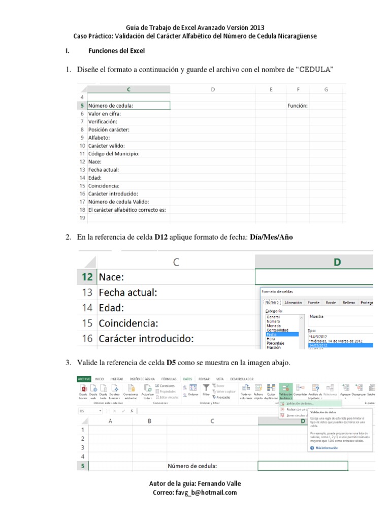 Guia Validar Caracter Alfabetico Cedula | PDF | Microsoft Excel | Ciencias de la Computación