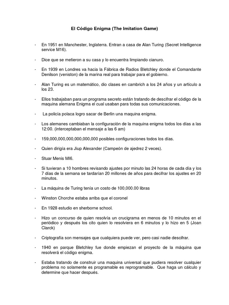 Descifrando el Código Enigma de Turing | PDF | Alan Turing