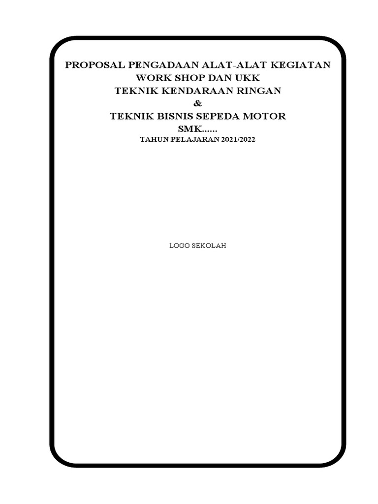 Proposal Pengadaan Alat-Alat TKR & TBSM | PDF