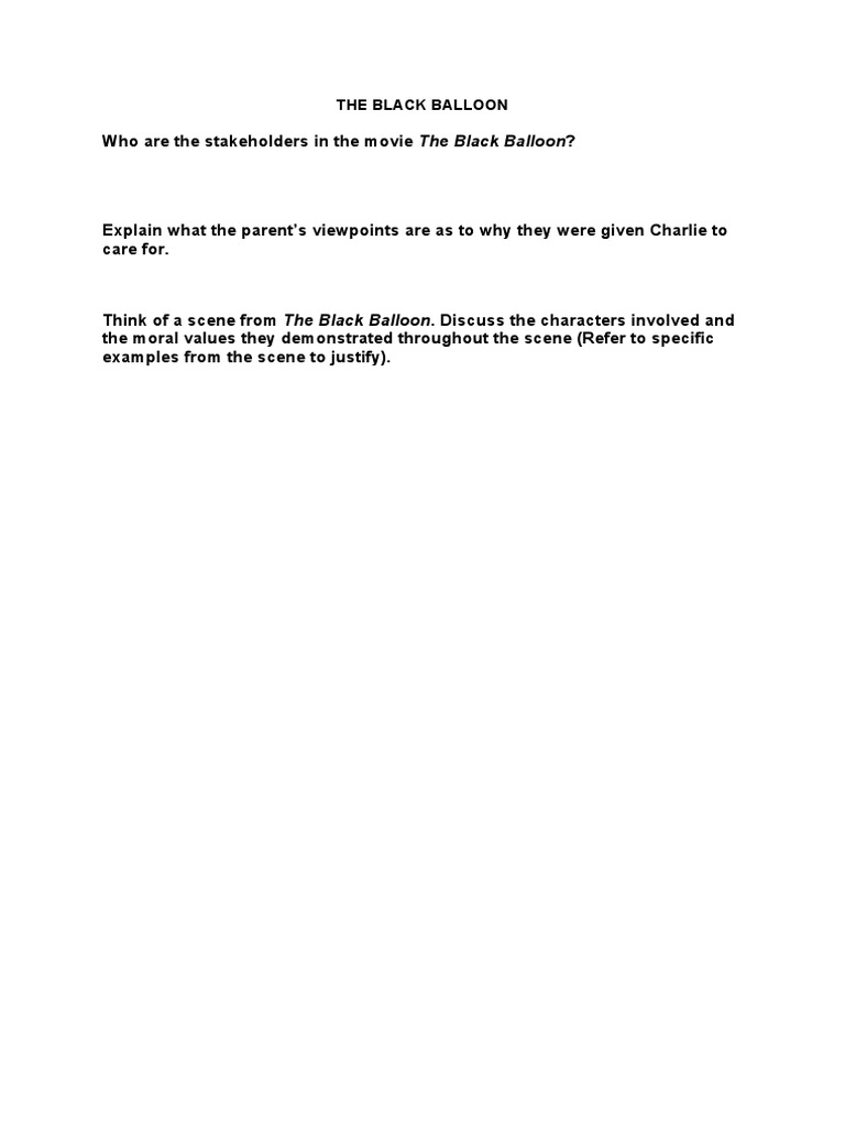 The Black Balloon | PDF