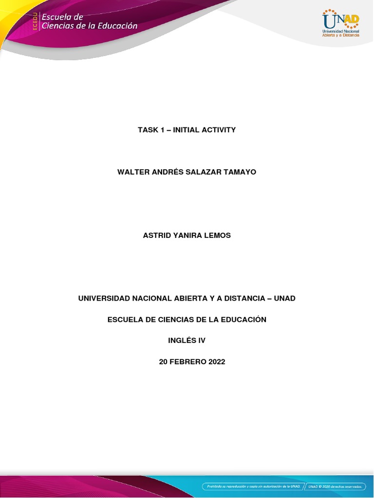 Task 1 Initial Activity | PDF