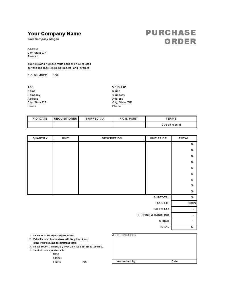 Contoh Purchase Order | PDF | Receipt | Business
