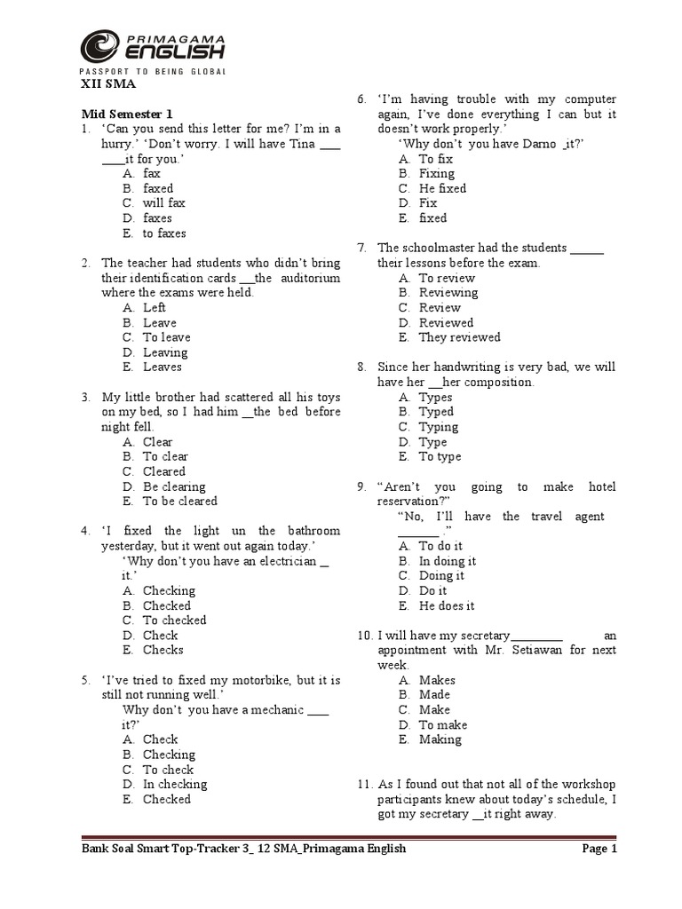 Bank Soal 12 SMA - STT3 | PDF | Chocolate | Cocoa Bean