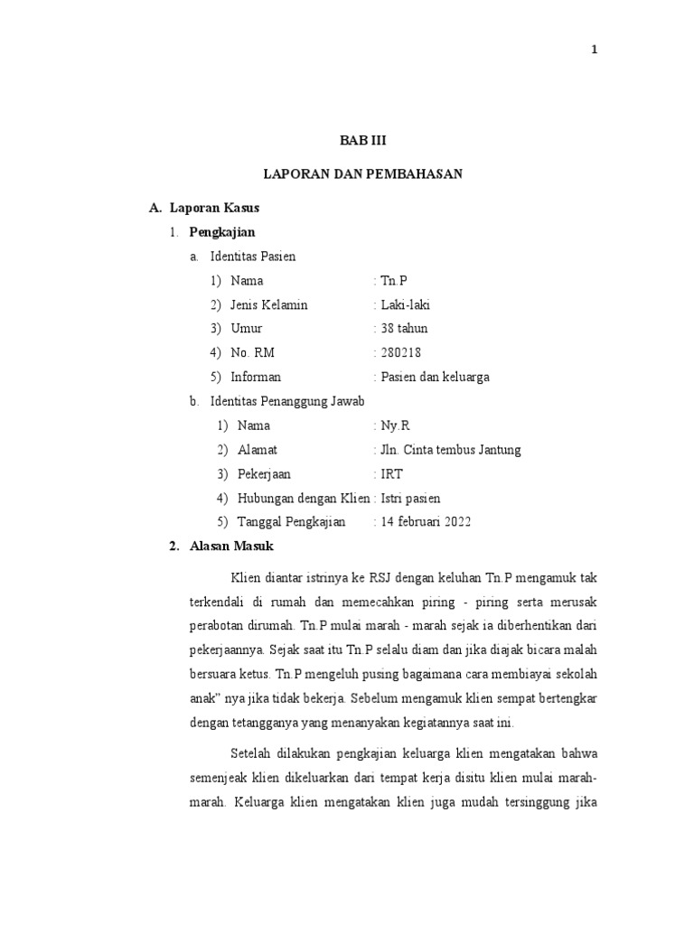 Contoh Askep Jiwa | PDF