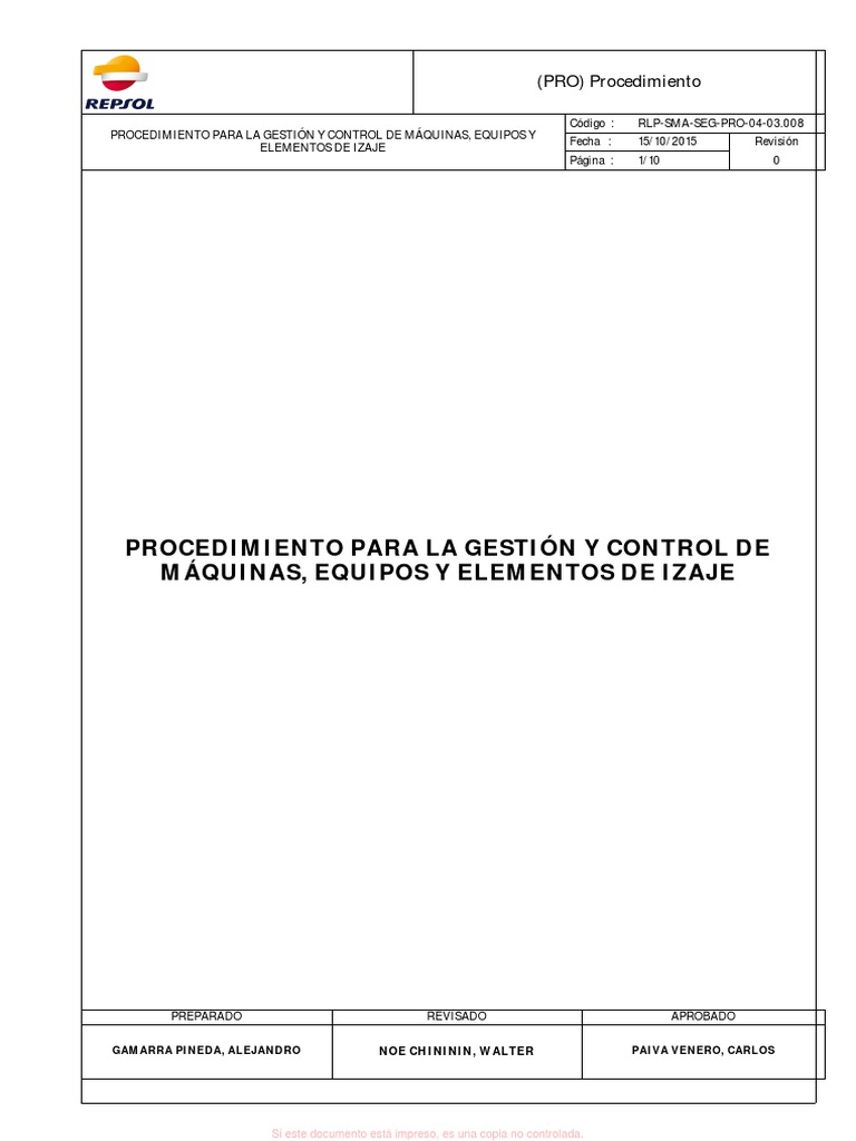 RLP Sma Seg Pro 04 03.008 | PDF | Grúa (máquina) | Máquina elevadora