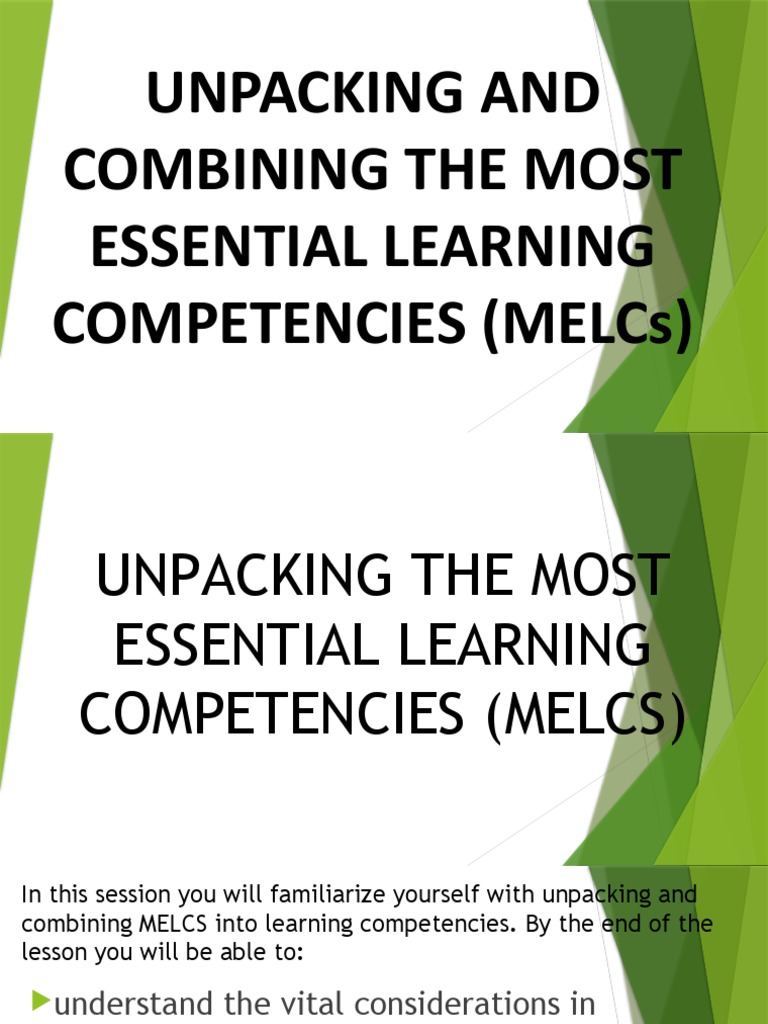Unpacking and Combining The Most Essential Learning Competencies | PDF ...