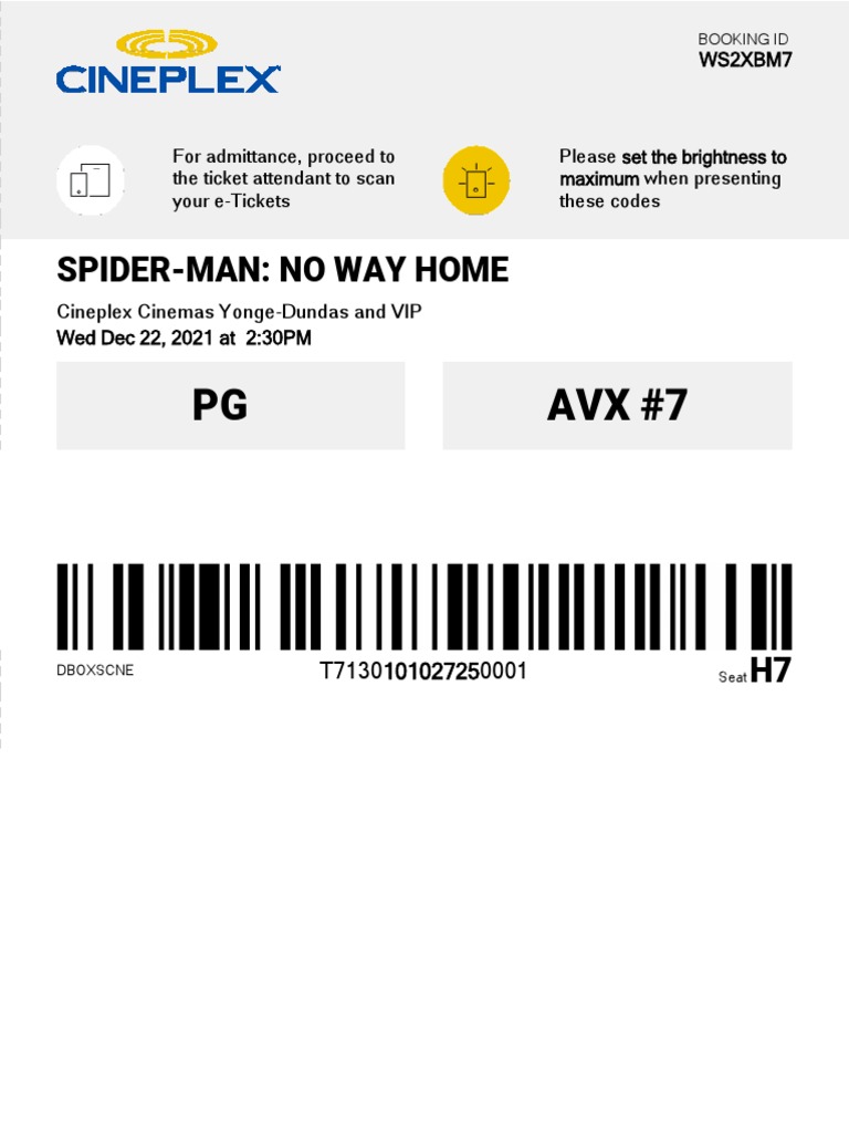 Spiderman Noway Home Ticket | PDF | Financial Services | Trade