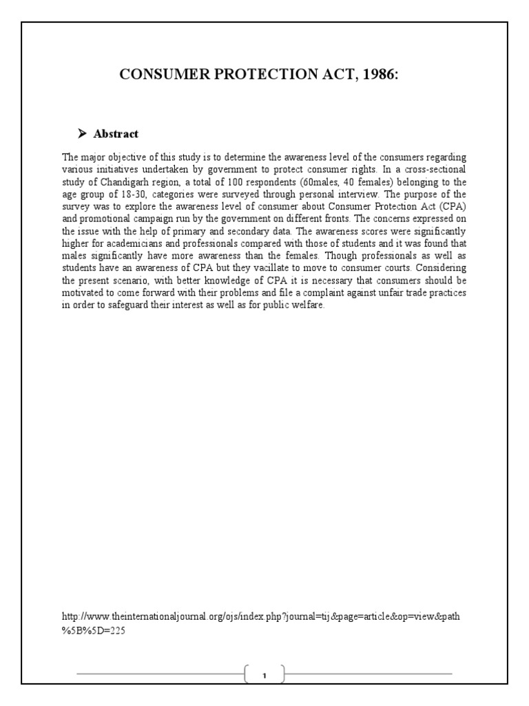 Consumer Protection Act | PDF | Consumer Protection | Safety
