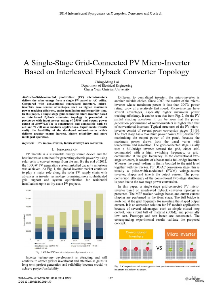 A Single-Stage Grid-Connected PV Micro-Inverter | PDF | Photovoltaics ...