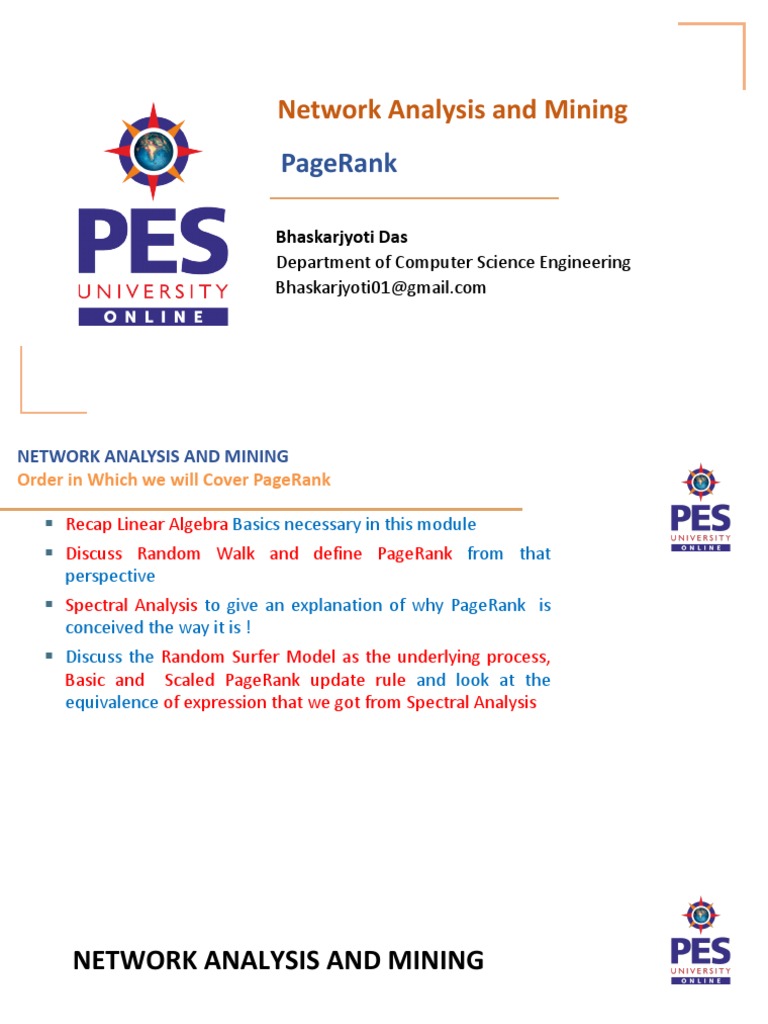 Network Analysis and Mining: Pagerank | PDF | Eigenvalues And Eigenvectors | Markov Chain