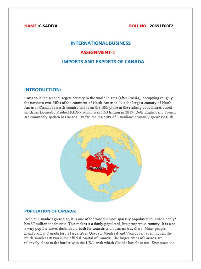 International Business Assignment | PDF | Canada | Mining