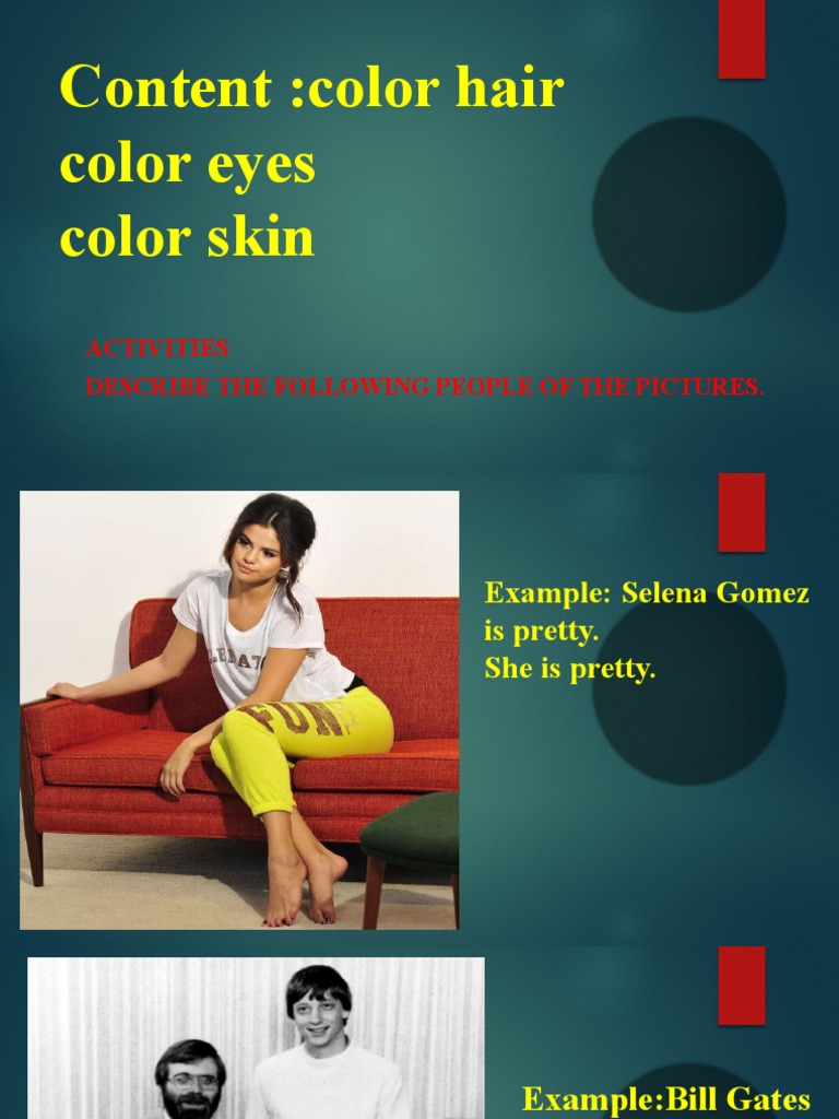 Content:color Hair Color Eyes Color Skin: Activities Describe The ...