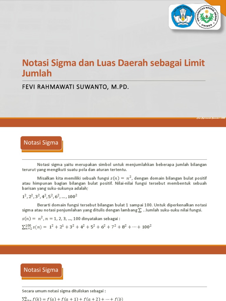 Notasi Sigma Luas Daerah Sebagai Limit Jumlah | PDF