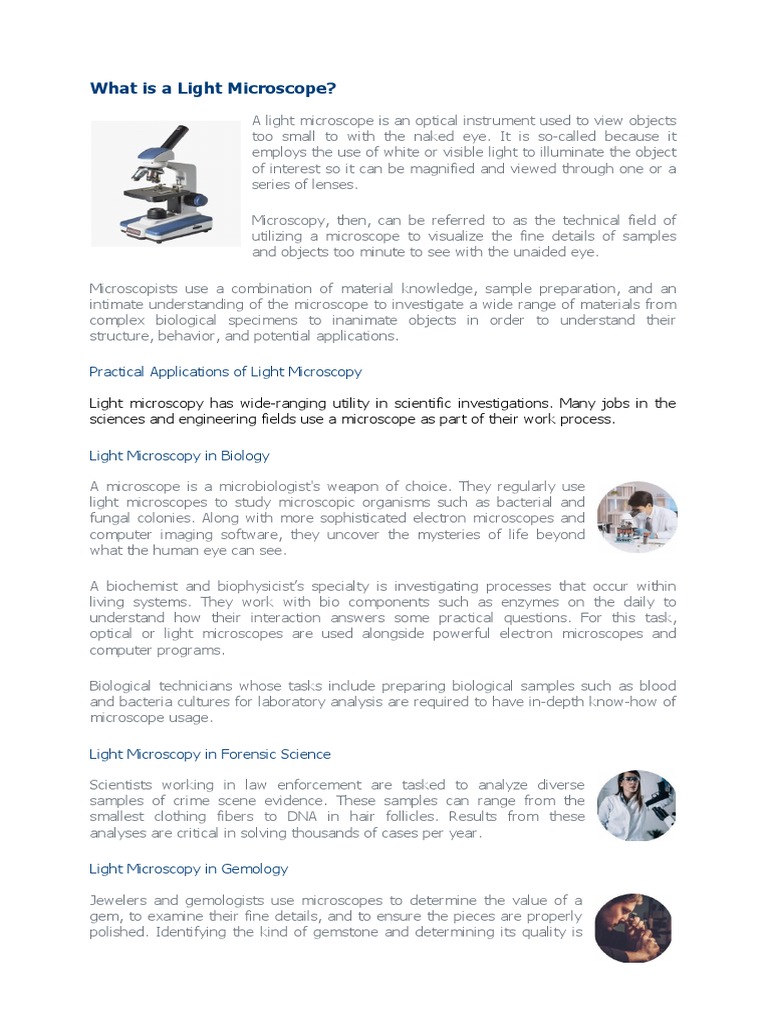 What Is A Light Microscope | Download grátis PDF | Microscope | Microscopy