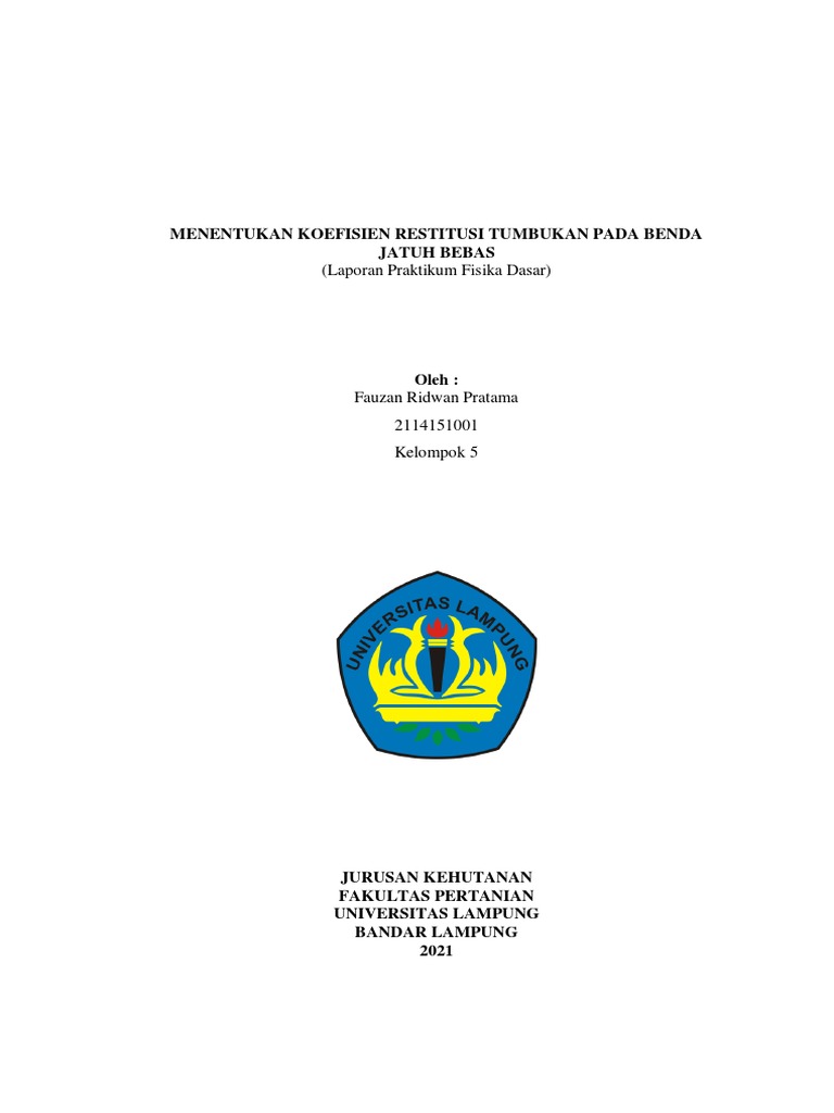 Koefisien Restitusi Tumbukan Lenting Sebagian | PDF