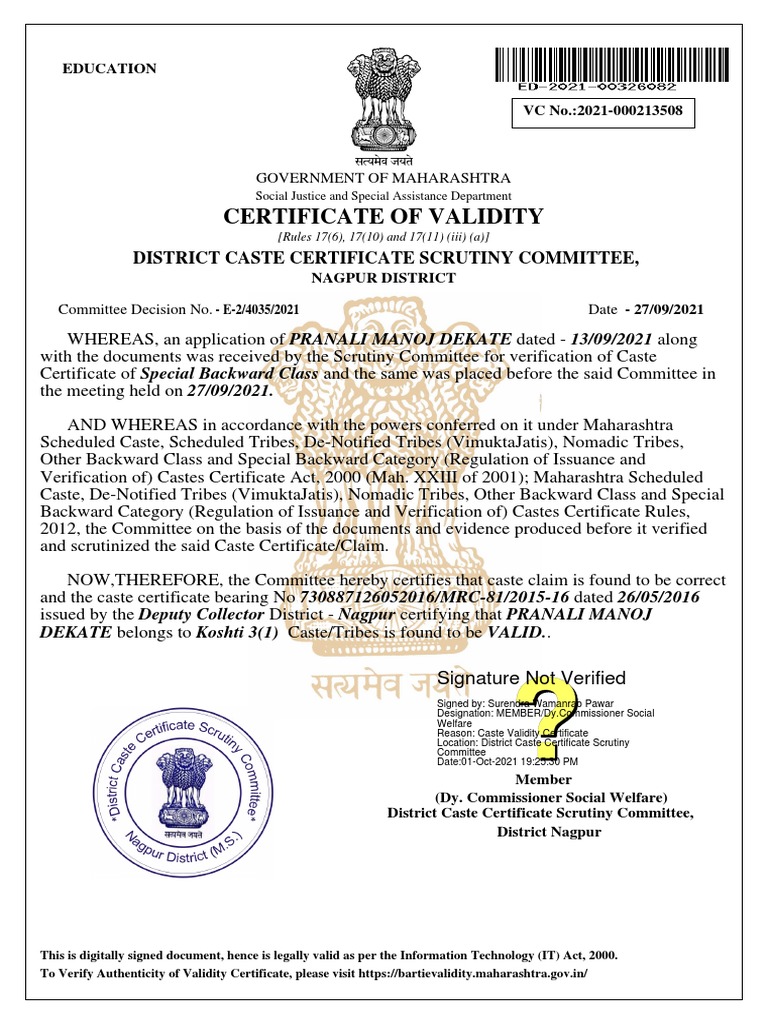 certificate-of-validity-district-caste-certificate-scrutiny-committee