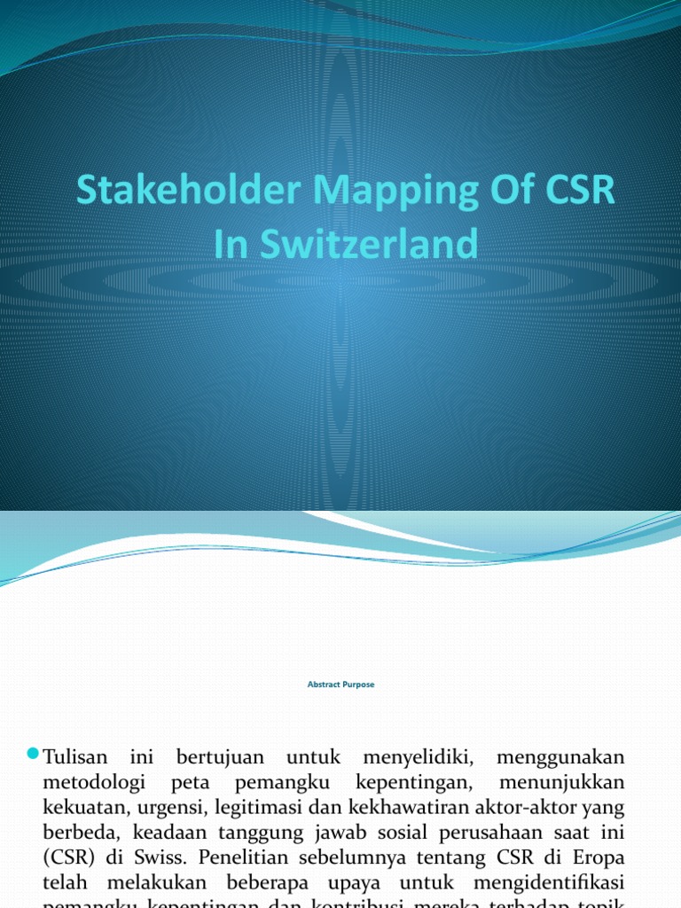 STAKEHOLDER MAPPING OF CSR IN SWITZERLAND | PDF