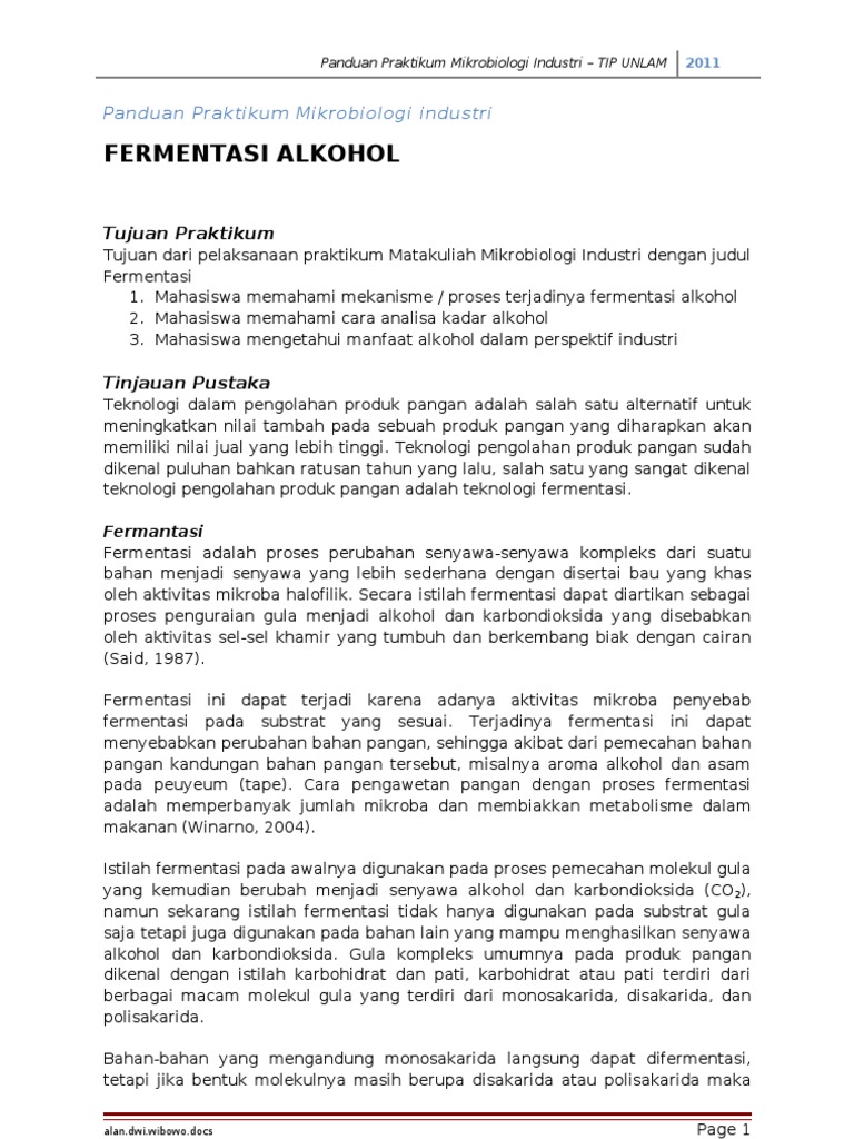 Panduan Praktikum Mikrobiologi Industri | PDF