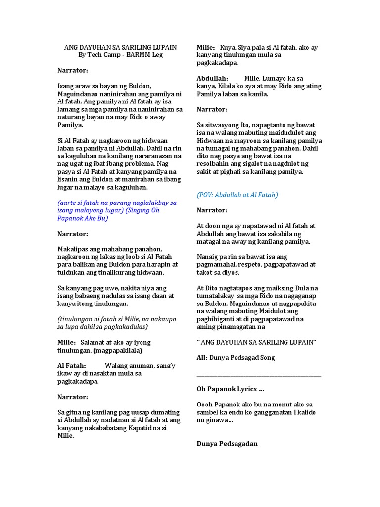 Cultural Night Script | PDF