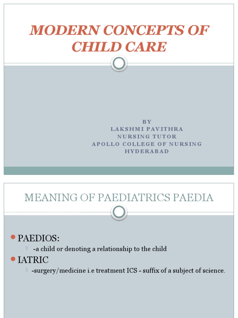 Modern Concepts of Child Care | PDF | Disability | Pediatrics