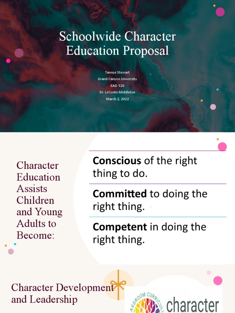 Benchmark - Schoolwide Character Education Proposal | PDF