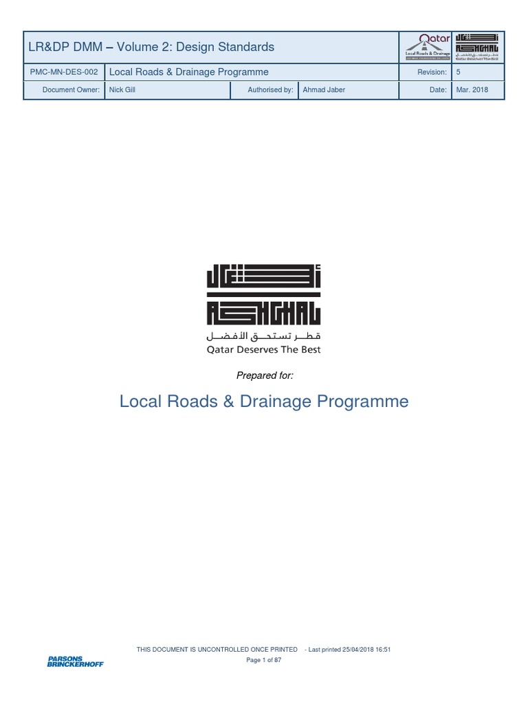 Design Management Manual - Vol 2 - Design Standards | PDF | Road ...