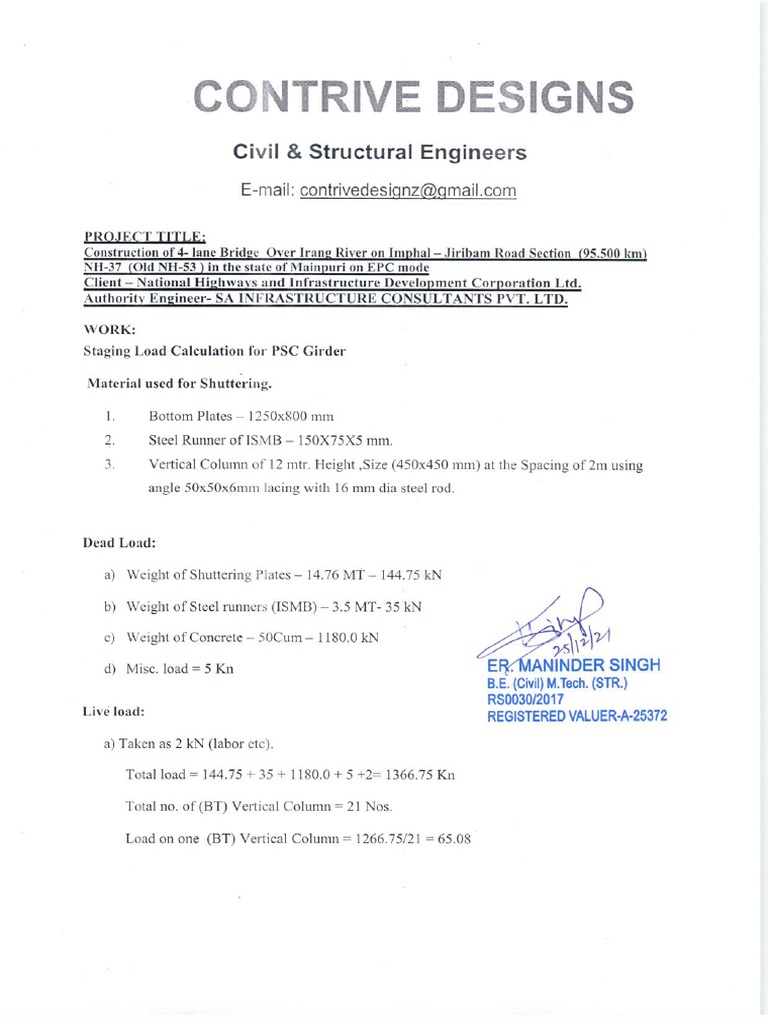 Stagging Calculation | PDF