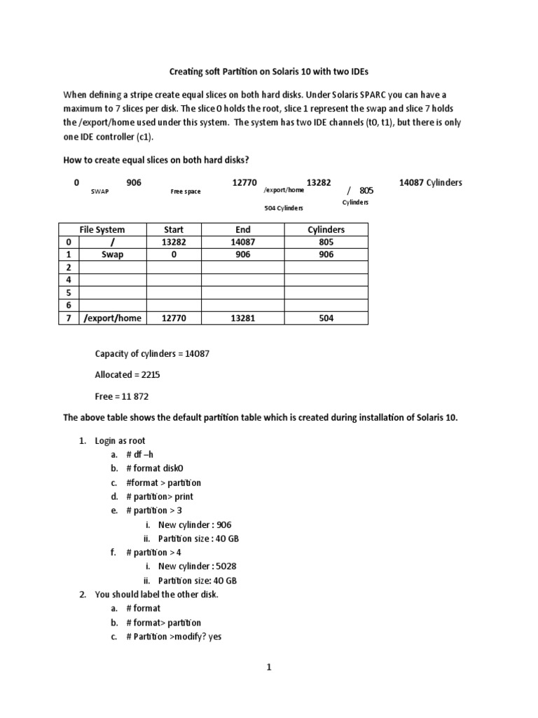 Creating Soft Partition On Solaris 10 Pdf System Software Oracle