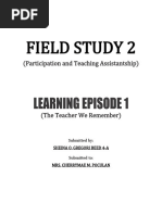 Field Study 2 Learning Episode 1 | PDF | Teachers | Educational Technology