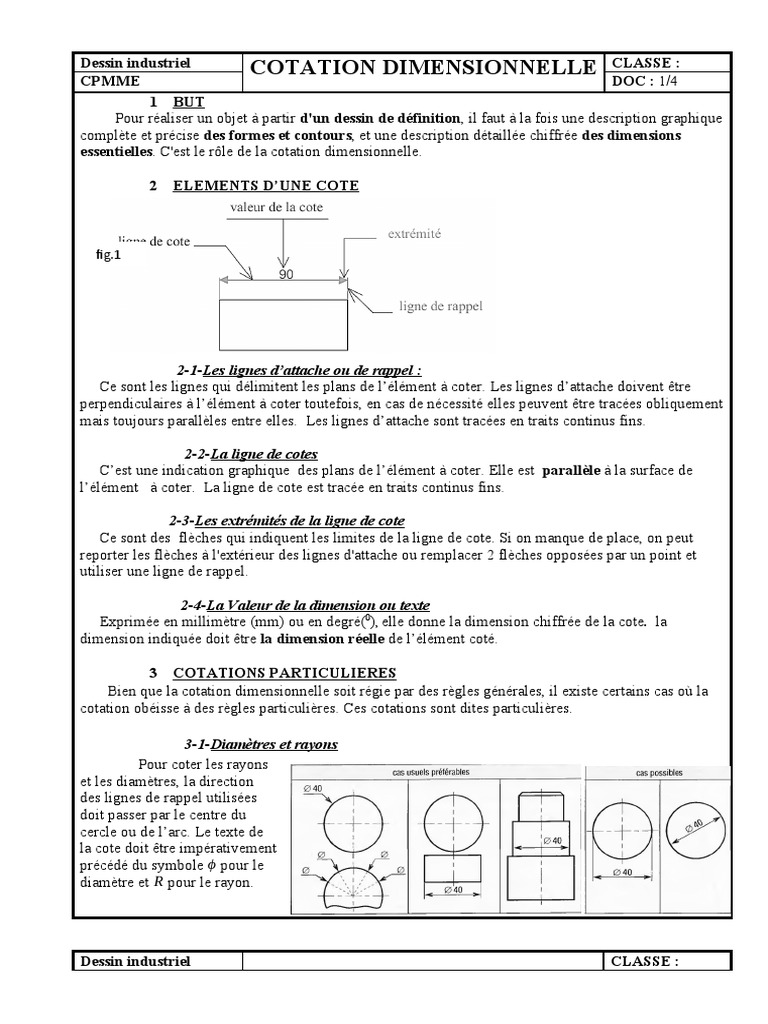 Cotation Dimensionnelle | PDF | Dessin | Dessin technique
