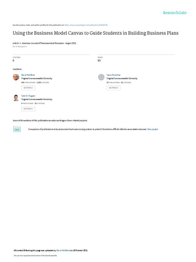 Using The Business Model Canvas To Guide Students in Building Business ...