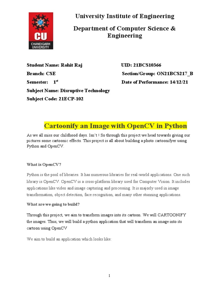 Cartoonify | PDF | Computer File | Pixel