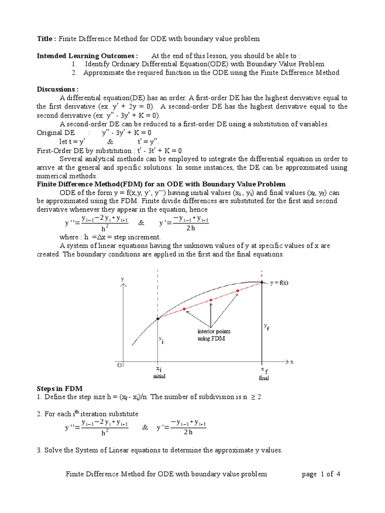 M9 +Finite+Difference++Method+for+ODE | PDF | Ordinary Differential ...