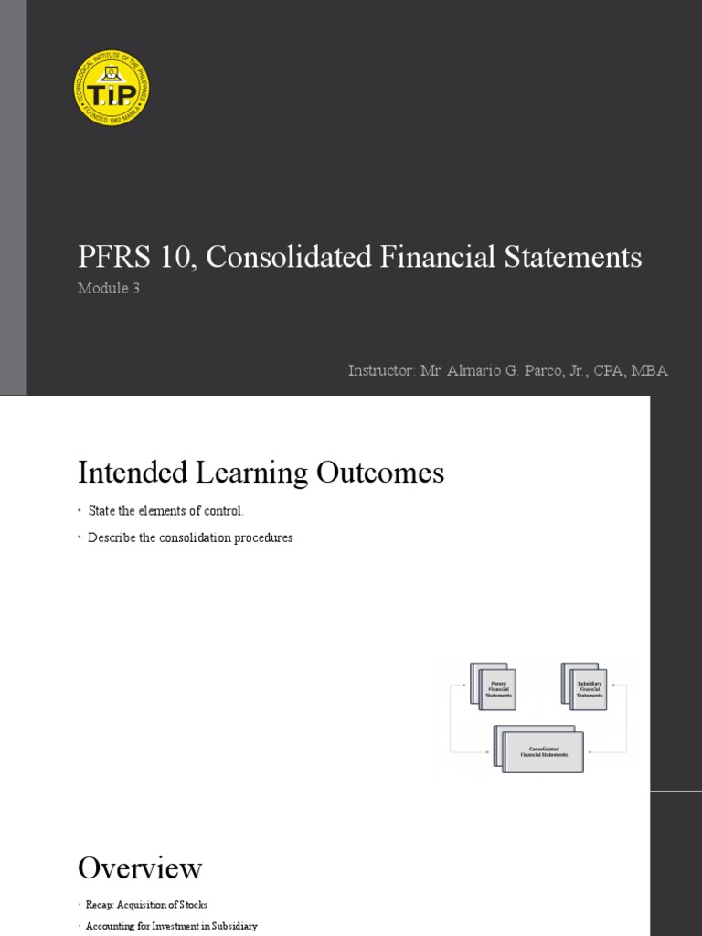 Module 3 PFRS 10 Consolidated Financial Statements | PDF ...