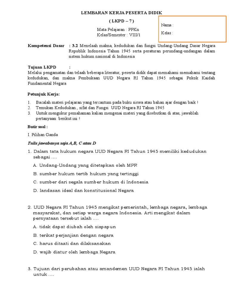 LKPD Kls 8 Bab 2 Pertemuan 4 | PDF | Karier & Perkembangan