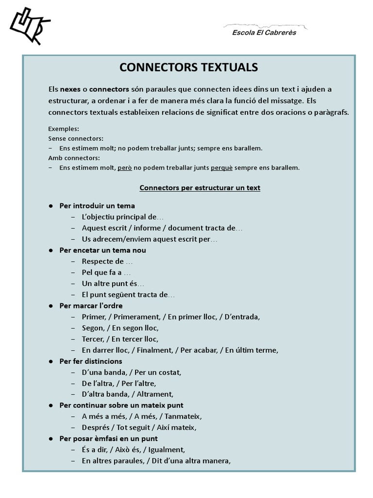Connectors Textuals | PDF