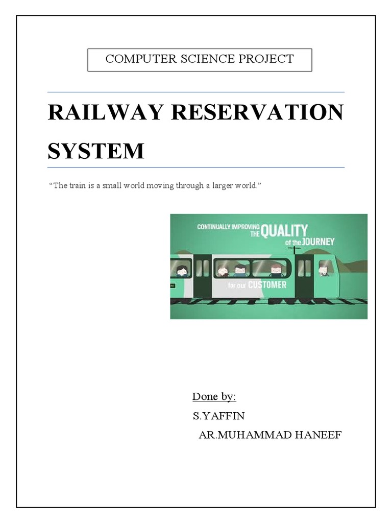 Railway Reservation System Pdf Python Programming Language Object Computer Science 6733