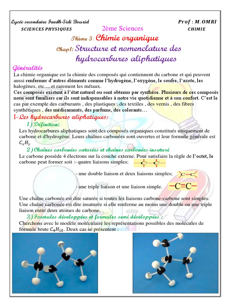 Structure Et Nomenclature Des Hydrocarbures Aliphatiques: Chimie Organique | PDF