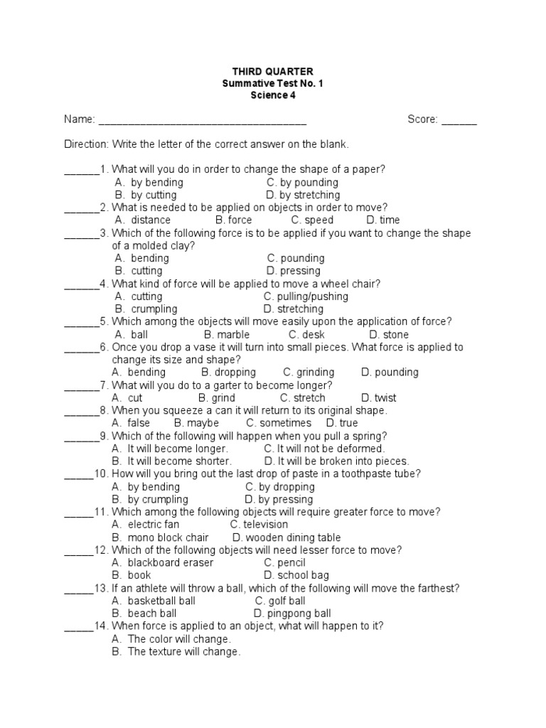 Third Quarter Summative Test in Science | PDF | Magnet | Heat Transfer