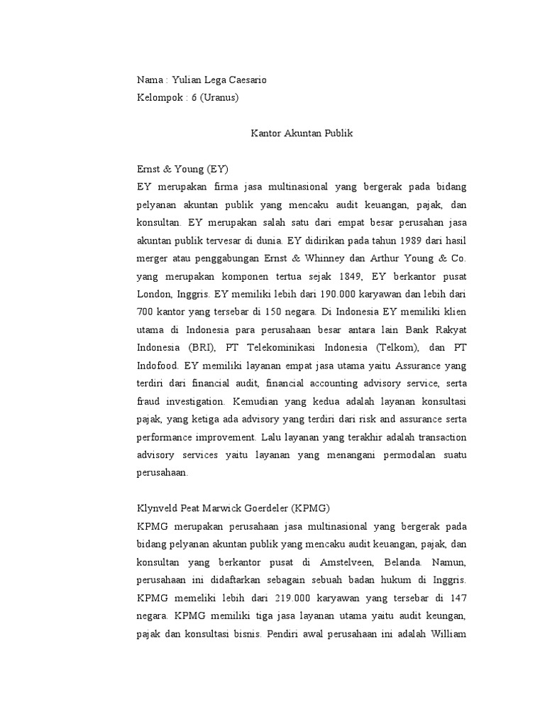 Kap Big 4 | PDF | Bisnis