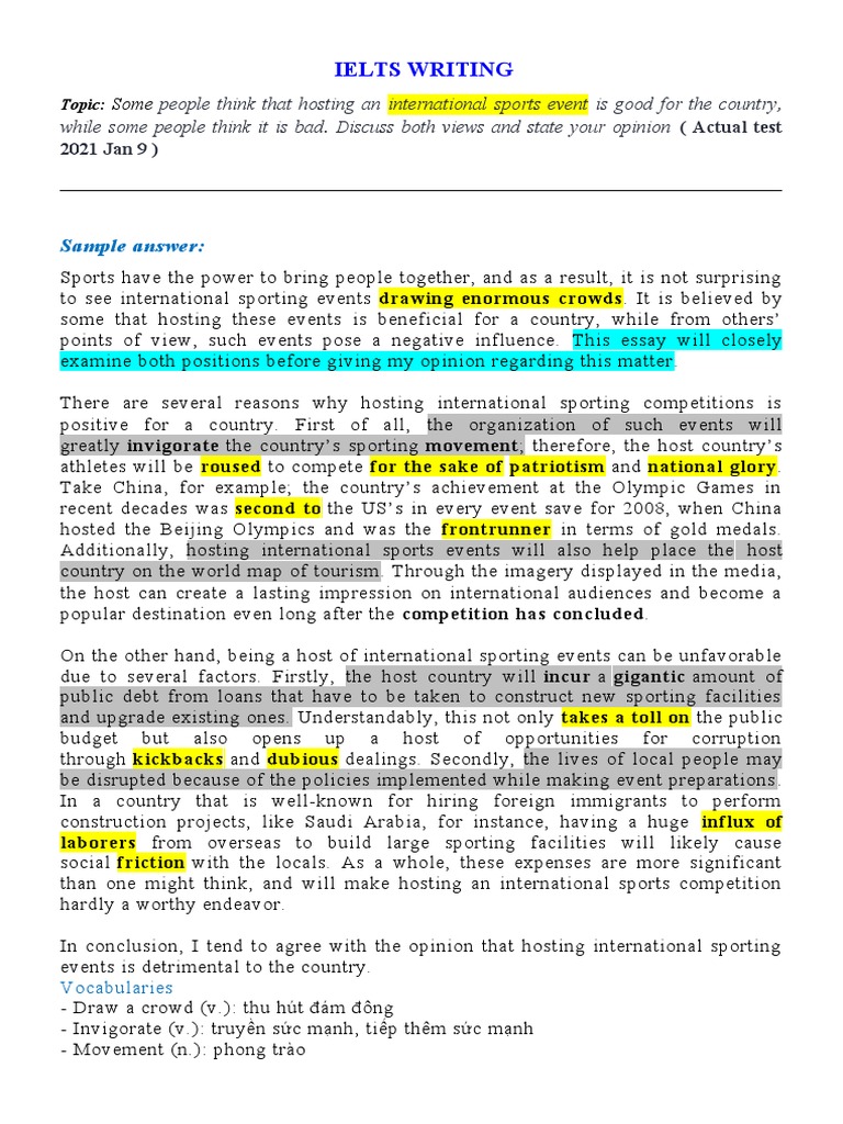 Ielts Writing: Sample Answer | PDF