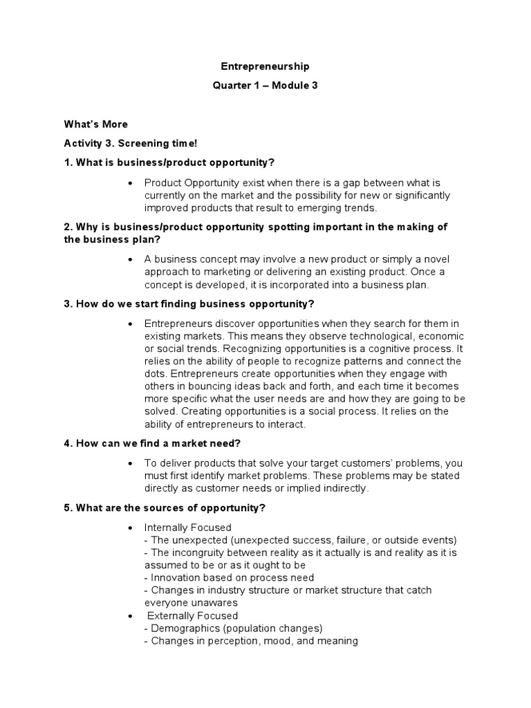 Entrep Module 3 | PDF | Entrepreneurship | Market (Economics)