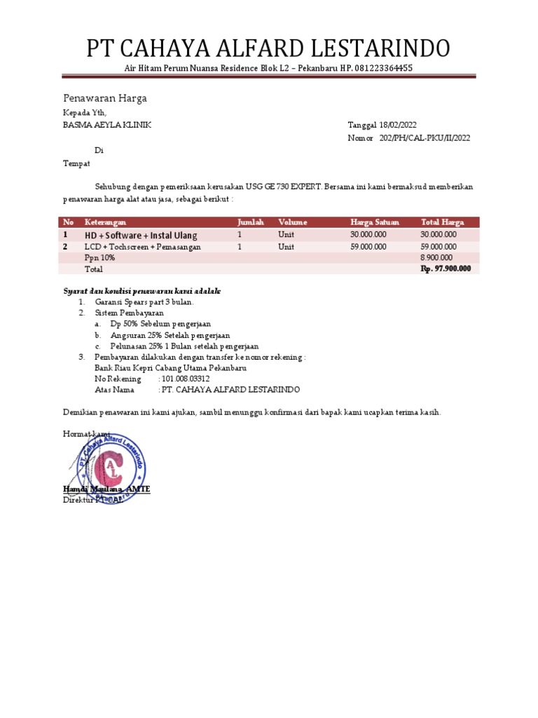 202 Penawaran Harga USG GE Voluson 730 Expert | PDF | Bisnis | Teknologi & Rekayasa