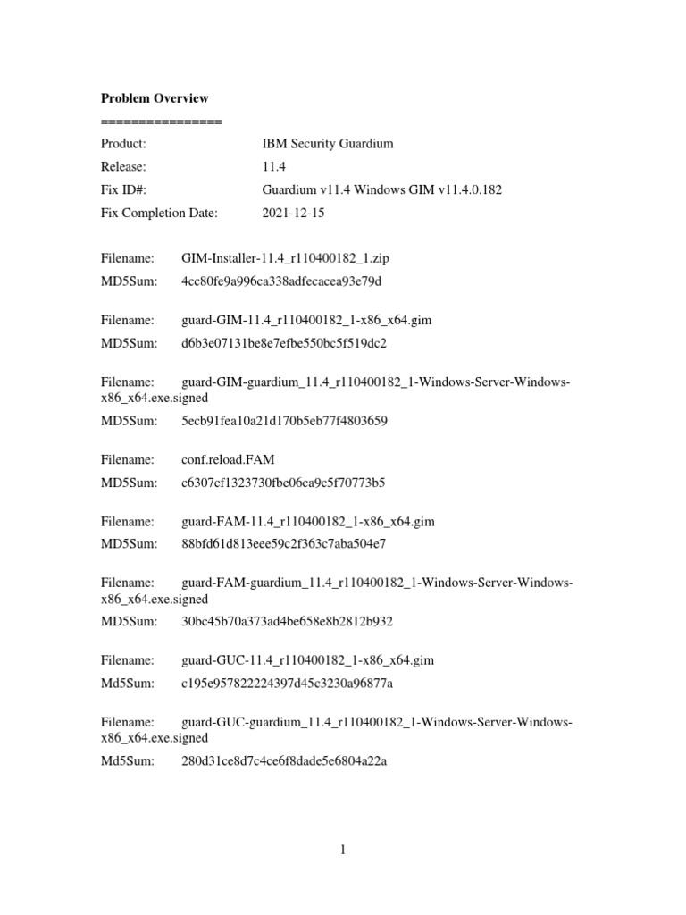 Guardium v11.4 GIM Windows v11.4.0.182 Release Notes | PDF | Microsoft ...