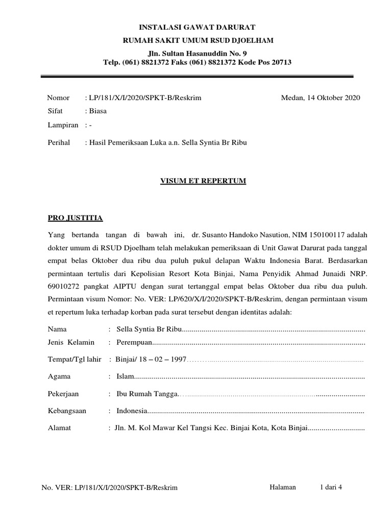 Visum Et Repertum WORD | PDF