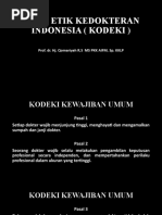 Kode Etik Kedokteran Indonesia - MKEK IDI | PDF
