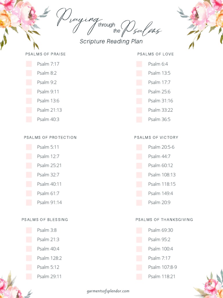 Psalms Scripture Reading Plan | PDF