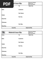 Material Issue Slip | PDF