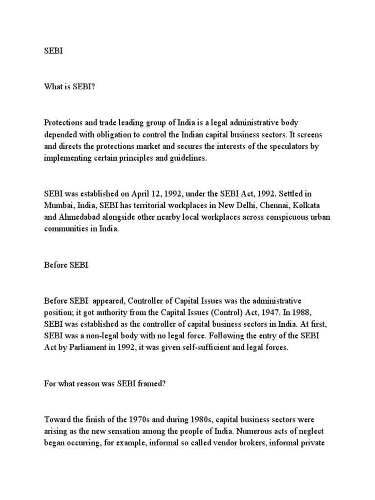 SEBi Rewritten | PDF | Securities (Finance) | Speculation