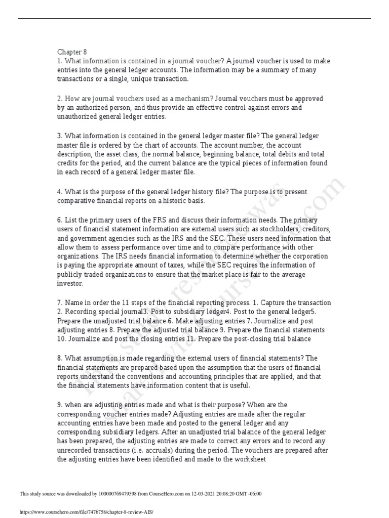 Controls, Processes, and Users of the Financial Reporting System: A ...